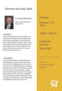 Missouri S&T – eConnection – Election Security talk presented by Dr ...